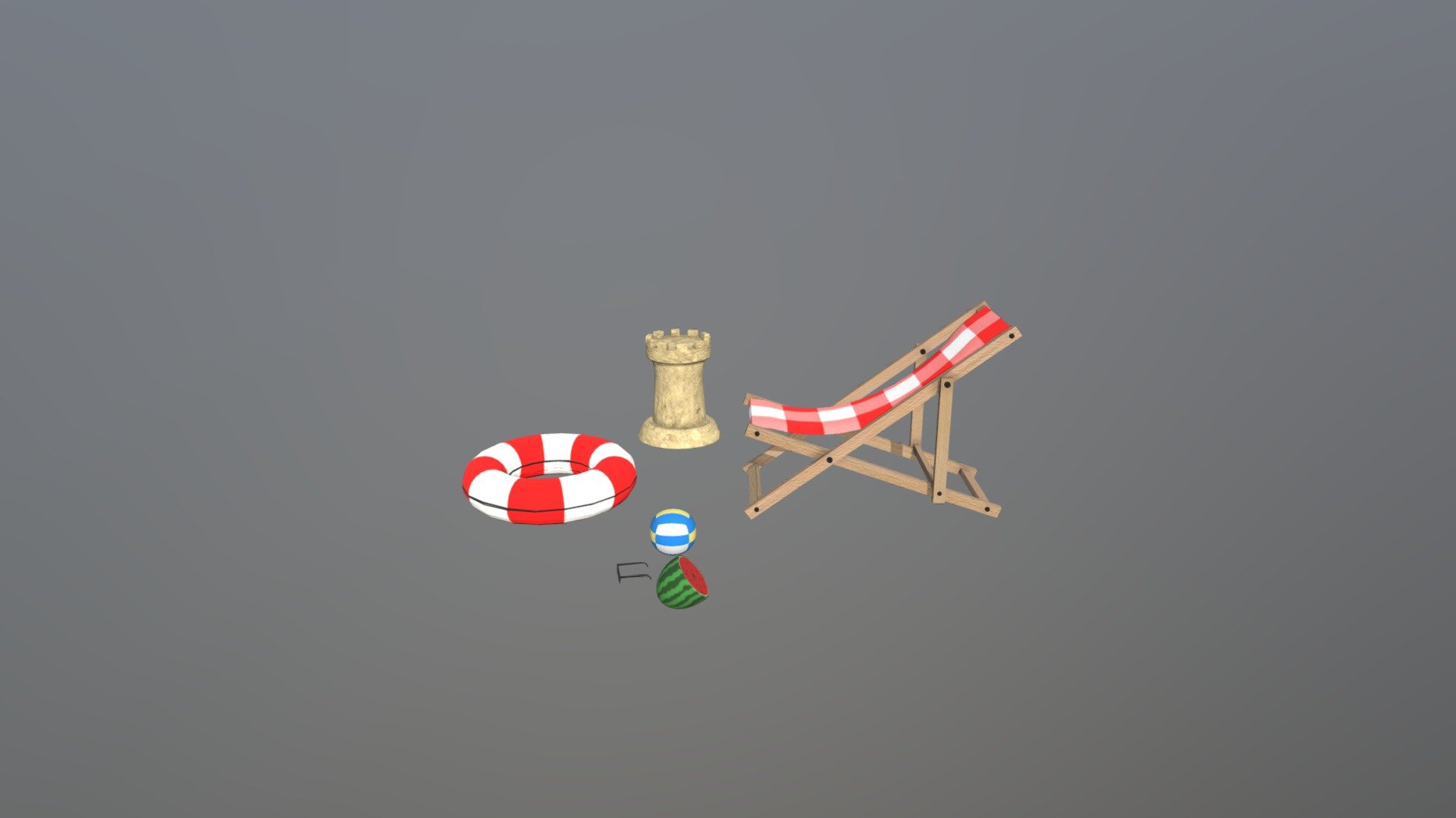 beach things assets pack - Download Free 3D model by KrhMomizi [838d3f6 ...