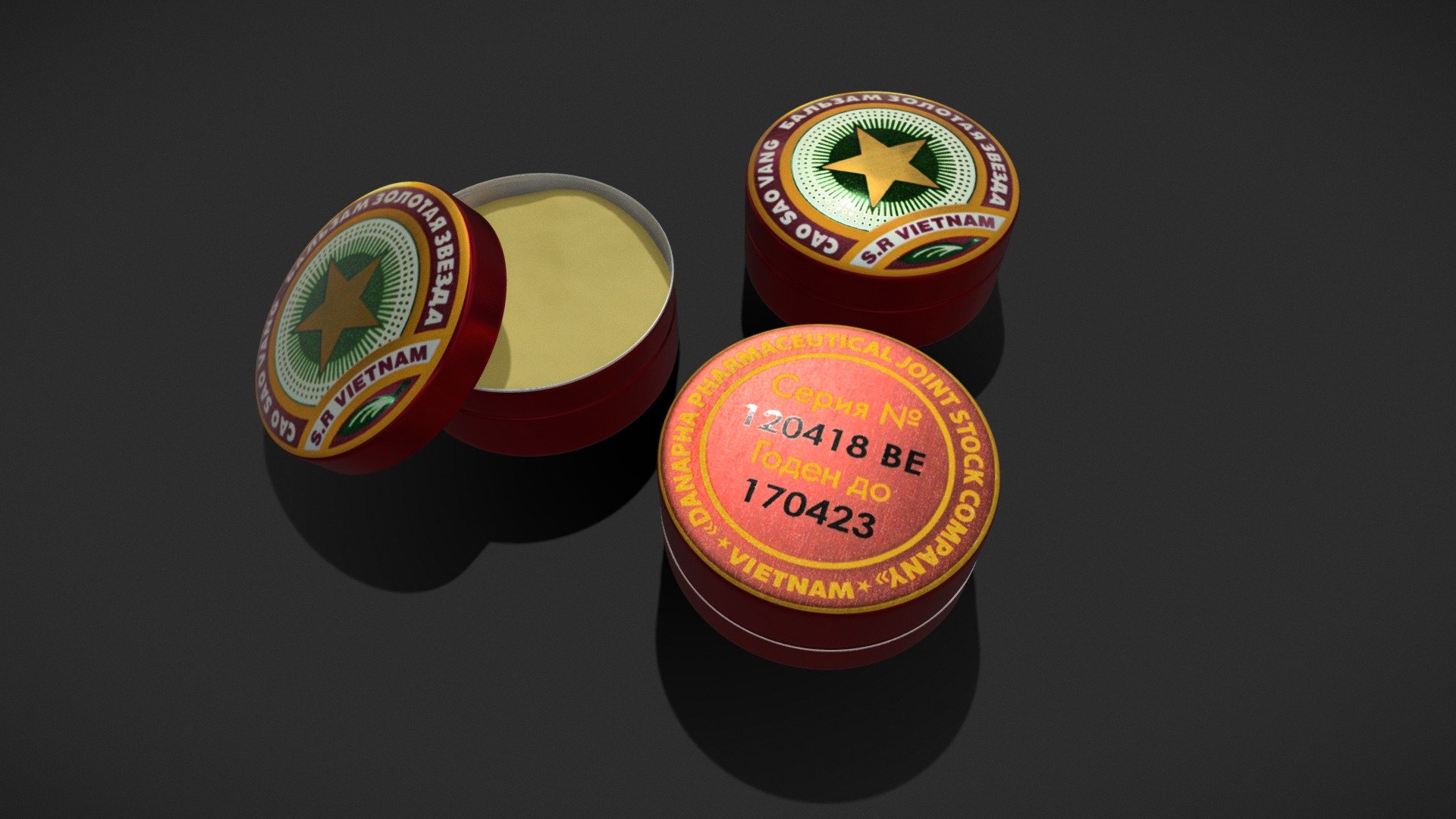Golden Star Balm S.R. VIETNAM Бальзам Звёздочка - 3D model by Aleksei ...