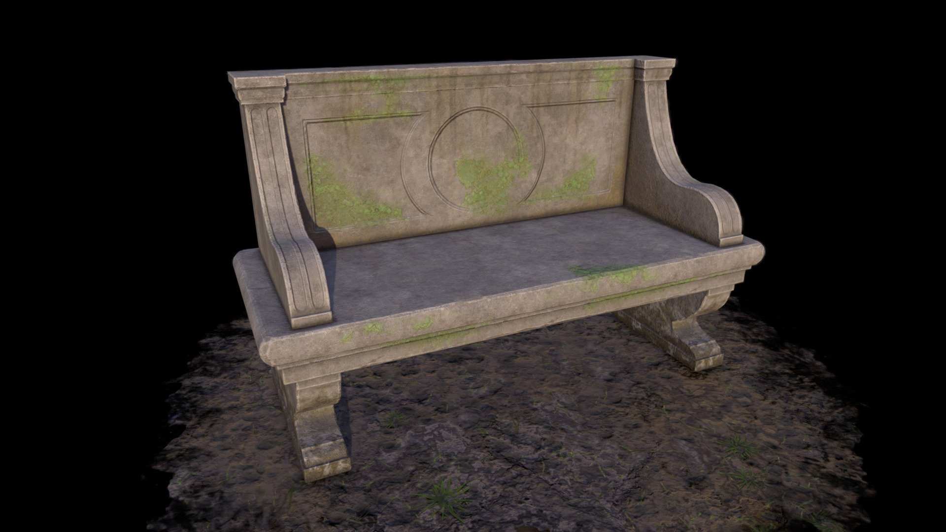 Low-Poly Stone Bench - Download Free 3D model by Aleksandr Tretiak ...