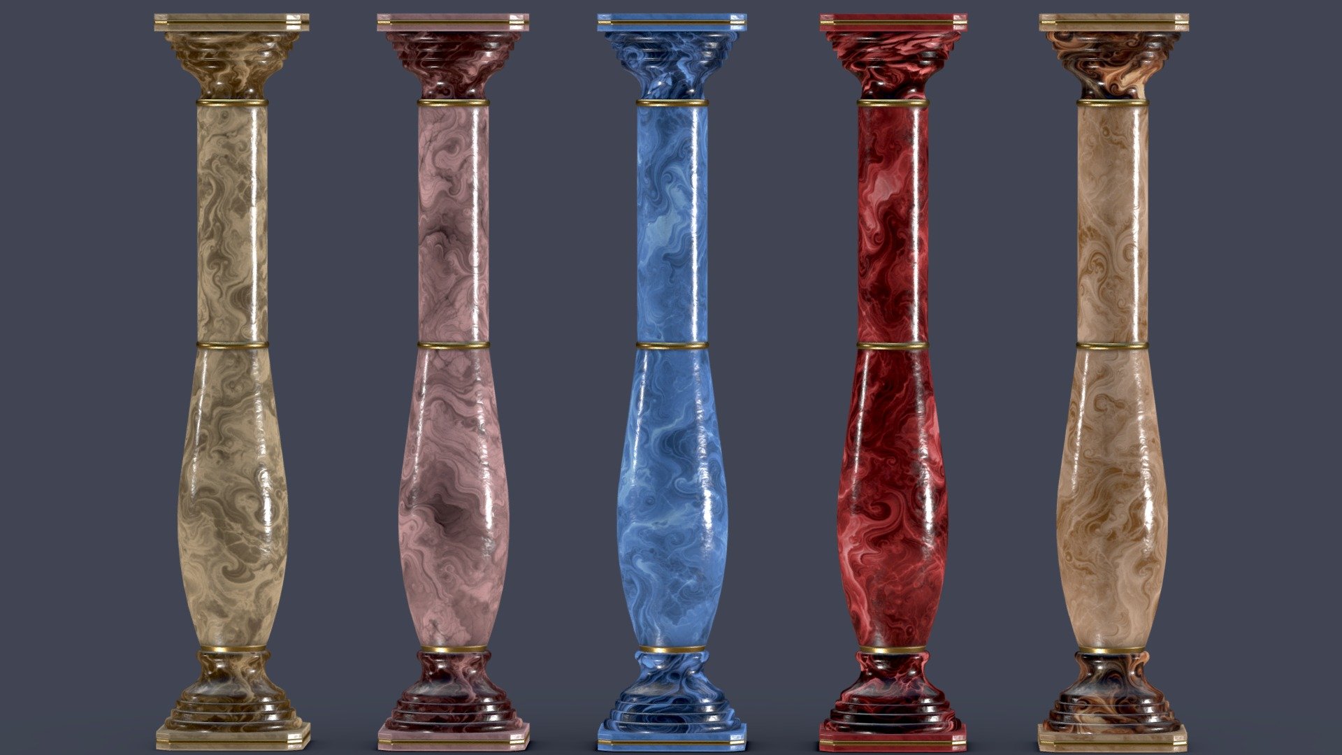 Classical Column with 5 different textures - Buy Royalty Free 3D model ...