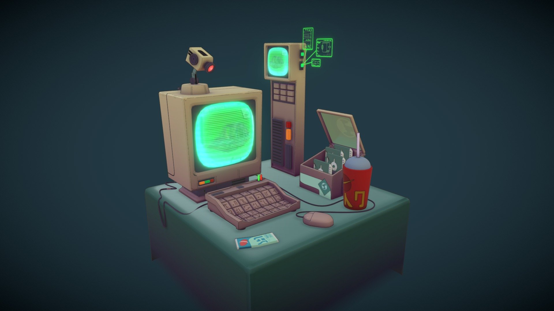 Stylized computer. - 3D model by Tom_Martinaud (@Totor_17) [839dfbb ...