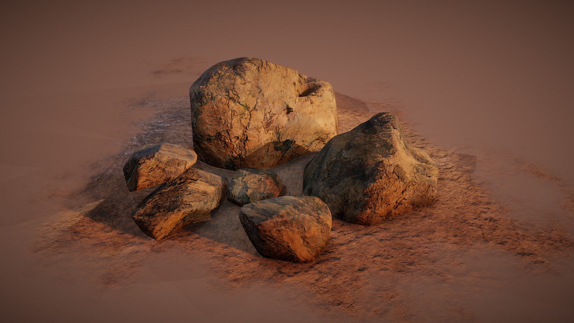 Desert rocks - 3D model by Vladislav Kolpakov (@samuelgest) [83a010d ...