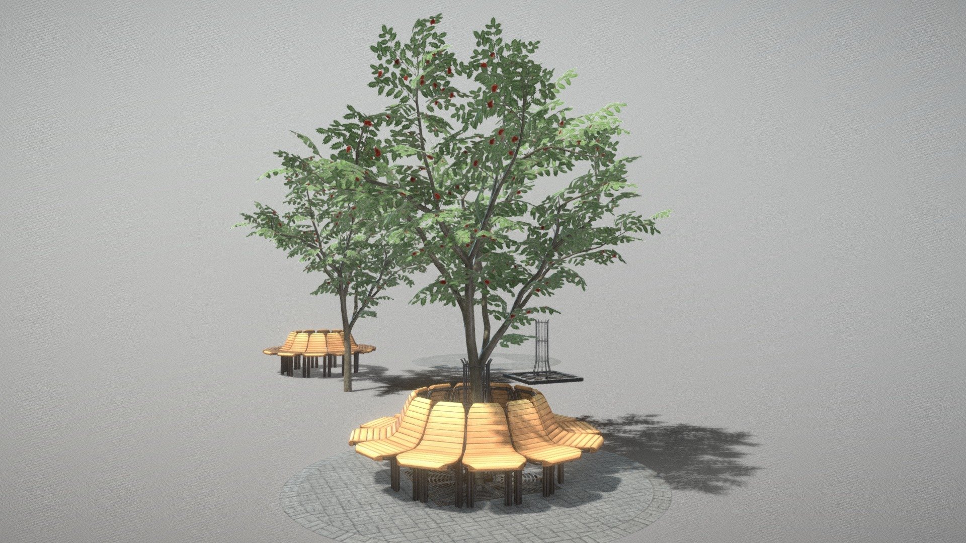 Round Bench with Citytree Version 2 - Buy Royalty Free 3D model by VIS ...