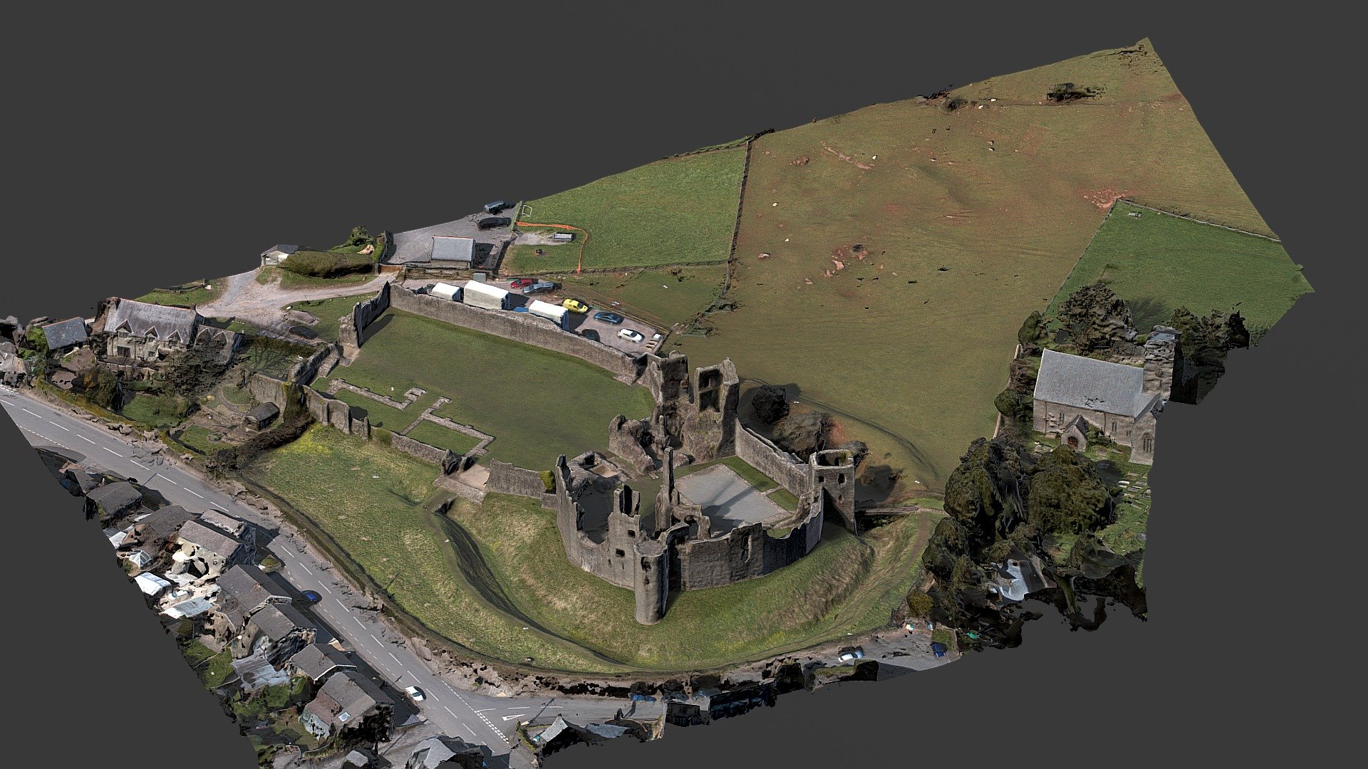 Coity-Castle-setting - 3D model by SUMO GeoSurveys (@aerial-cam ...