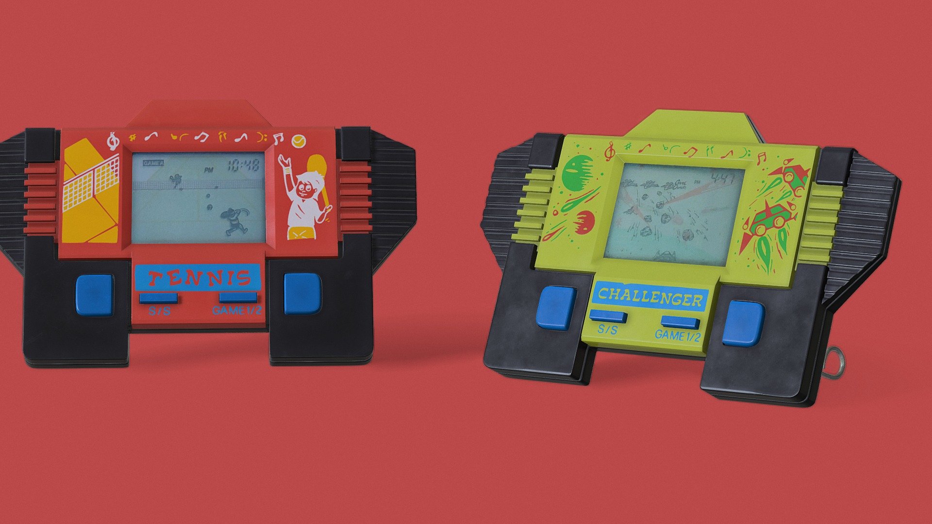 LCD game decoration - 80s Game & Watch - Buy Royalty Free 3D model by ...