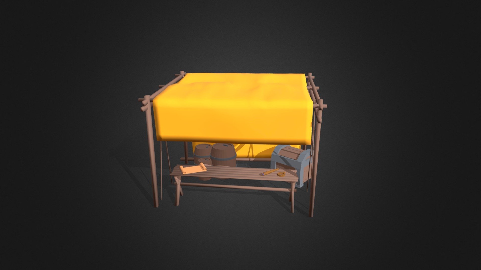 Low Poly Explorer Market Stand - 3D model by timmol [83b5d7b] - Sketchfab