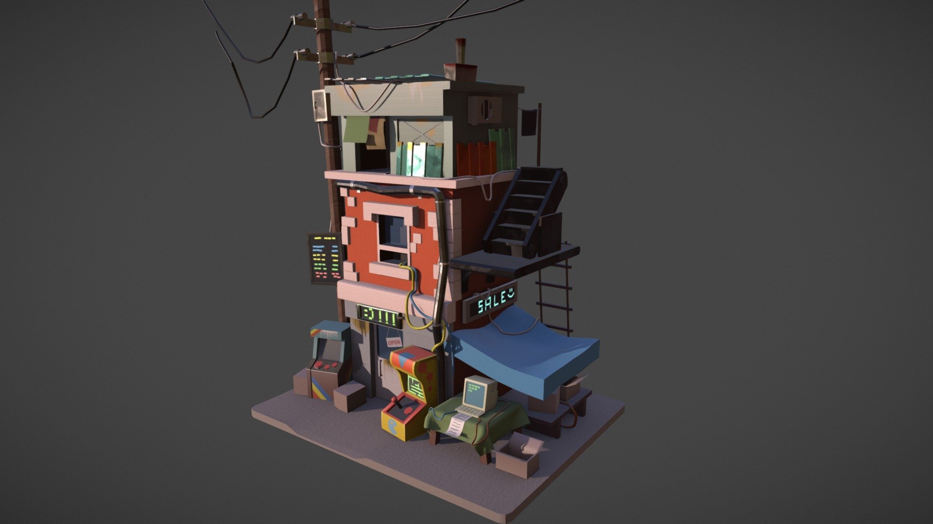 Neighborhood house concept art - 3D model by Guti1234 [83b7e4c] - Sketchfab