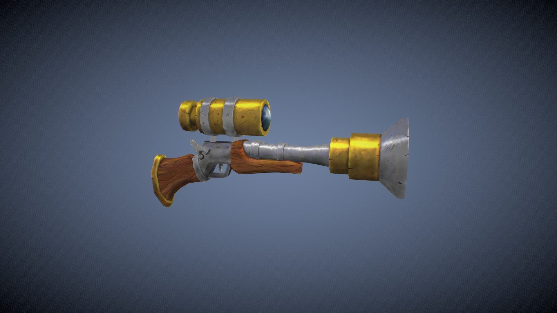 Blunderbuss - Hand painted - Low poly - Download Free 3D model by e ...