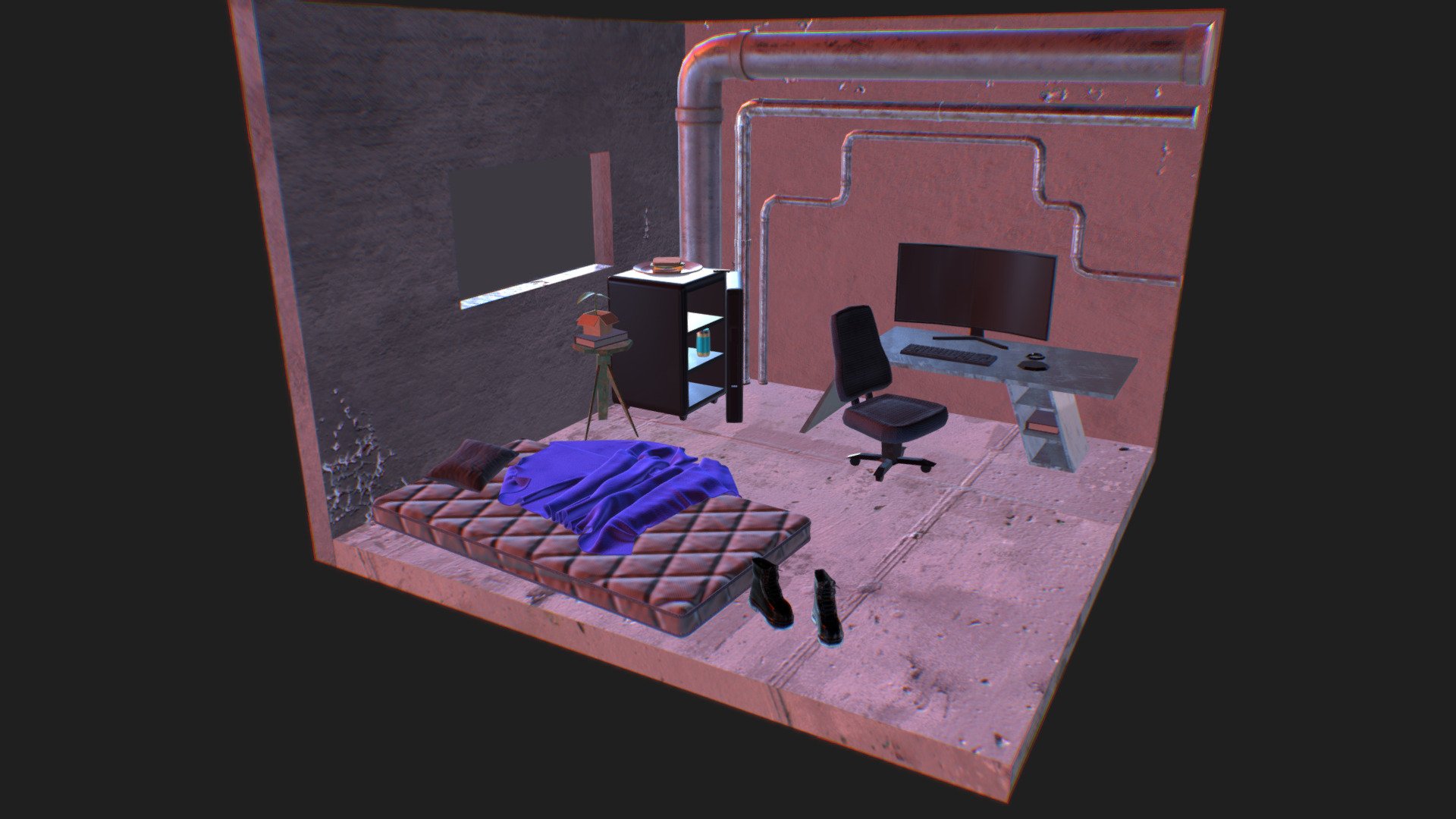 Cyberpunk Room - 3D model by dariabehrens [83bd9b1] - Sketchfab