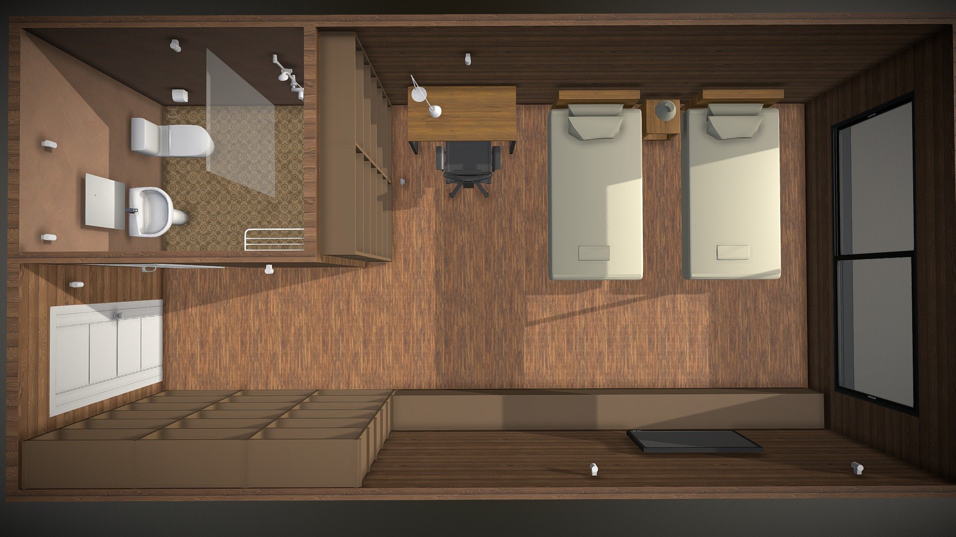 Simple room 2302 - Buy Royalty Free 3D model by Jinda (@jindaarch ...