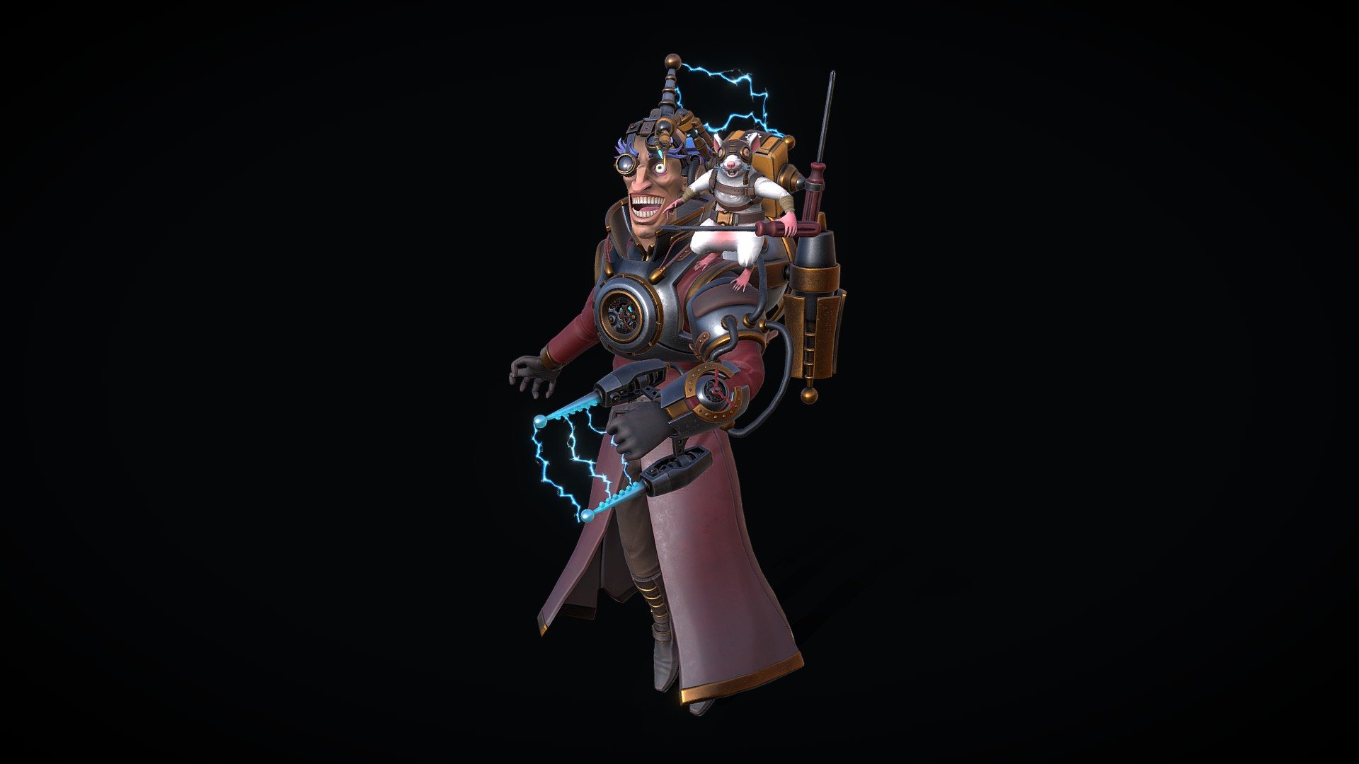 The Crazy-Evil Scientist - 3D model by Gregory Ktau (@ktau) [83c4b51 ...