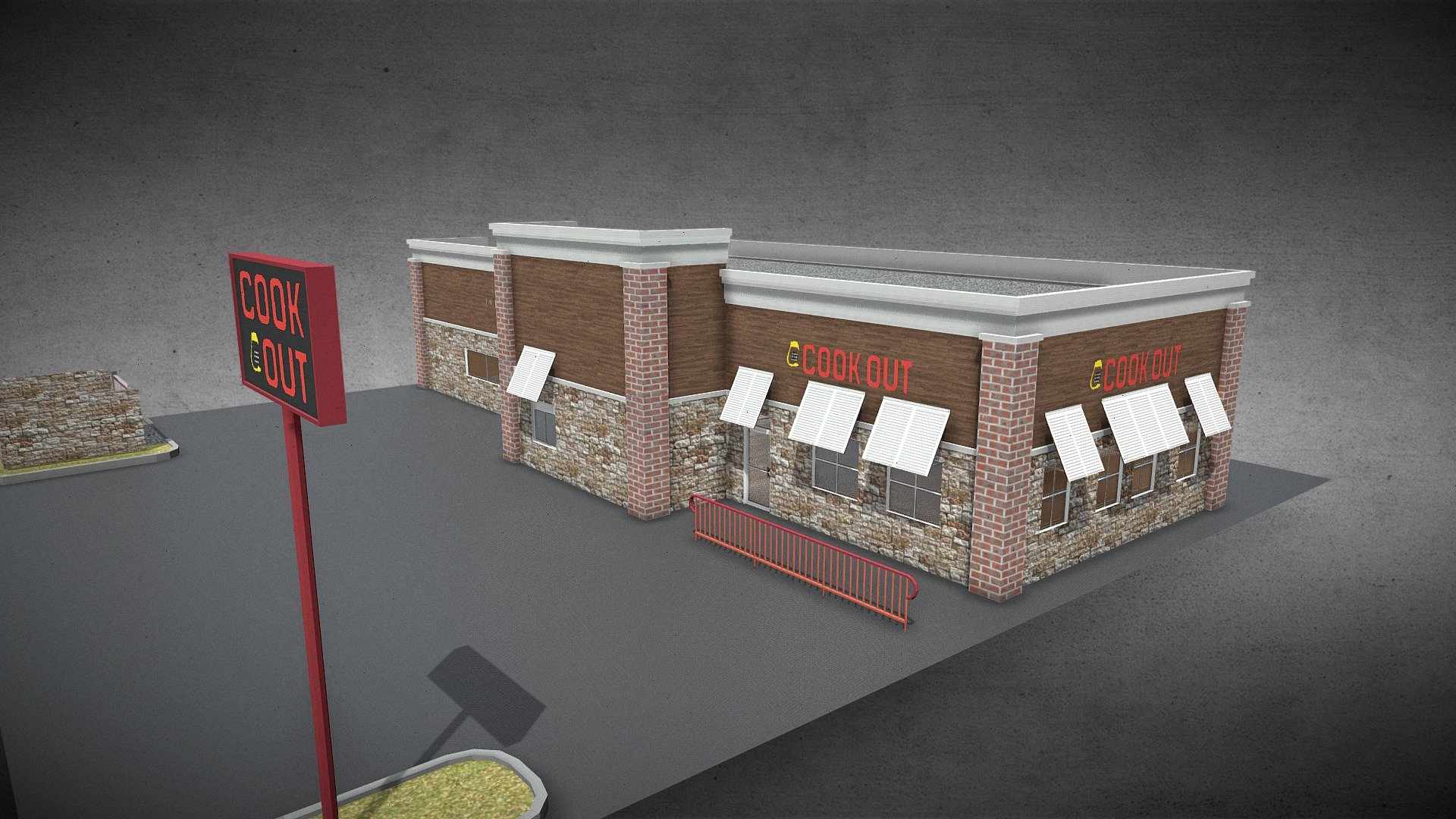 Cook Out - Fast Food (small version) - Buy Royalty Free 3D model by ...