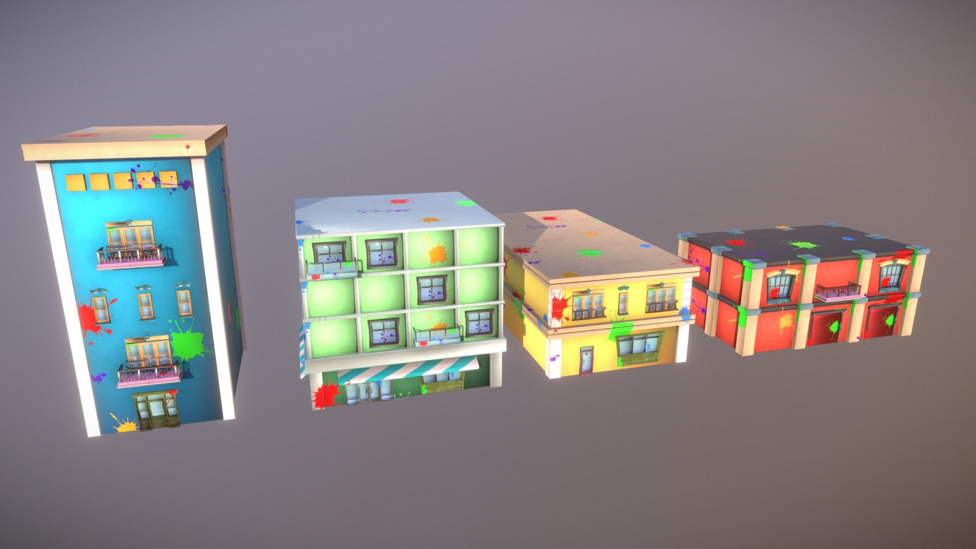 Buildings Together - 3D model by 42nights [83c9f84] - Sketchfab