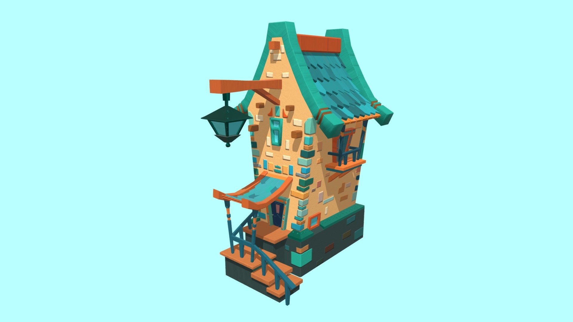 Toon House - Download Free 3D model by Lucas_Quinones [83cbb3b] - Sketchfab