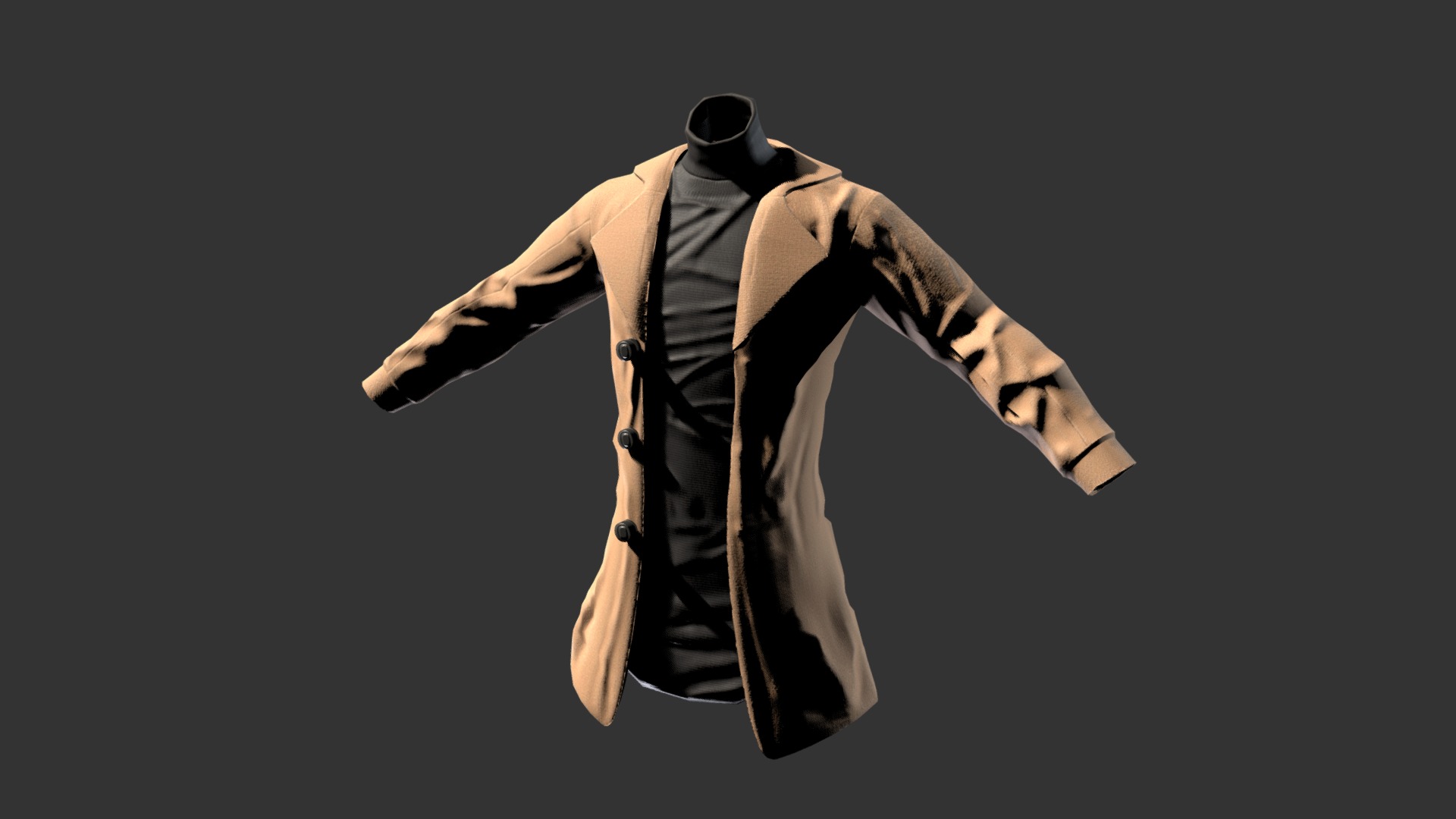 Turtle Neck and PeaCoat - Download Free 3D model by Shaquille Horton ...