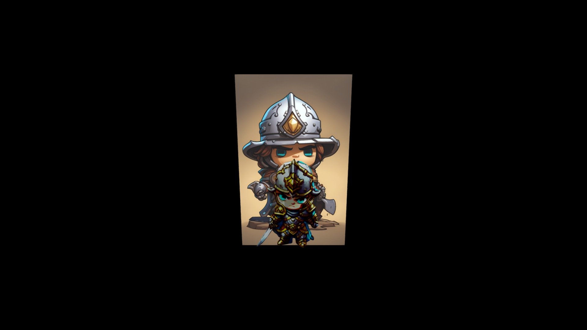 "Chibi-style illustration of a knight in armor - Download Free 3D model ...