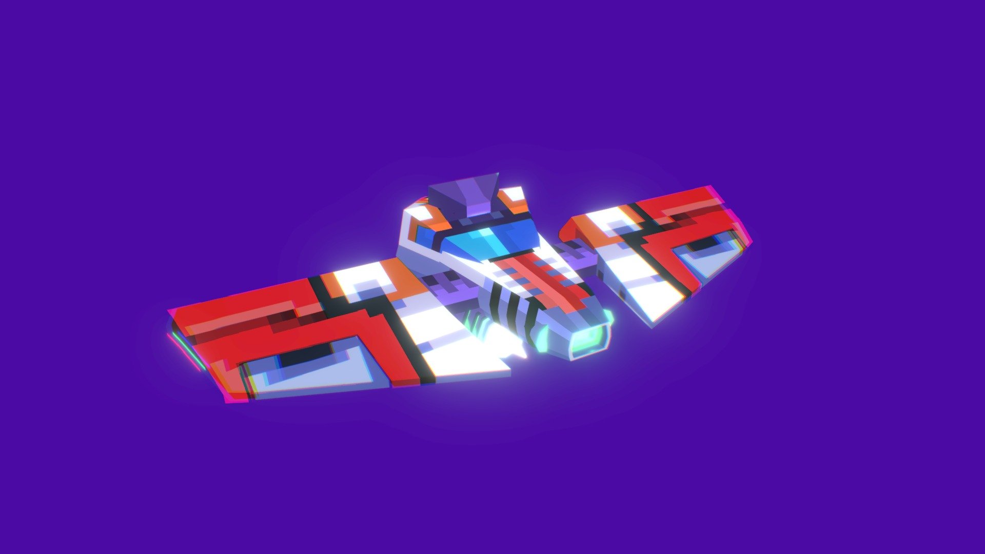 Pixel Space Ship - Download Free 3D model by Bucky (@Buckybitboy ...