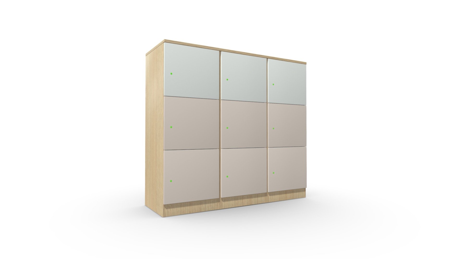 Locker 3-tier, 3 columns - 3D model by nowystyl2 [83eac35] - Sketchfab