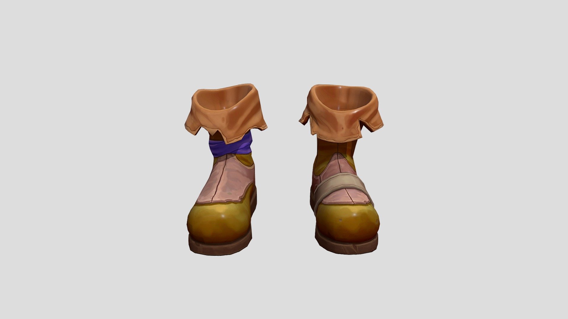 Stylised Casual Boots l Game Ready l Handpainted - Download Free 3D ...