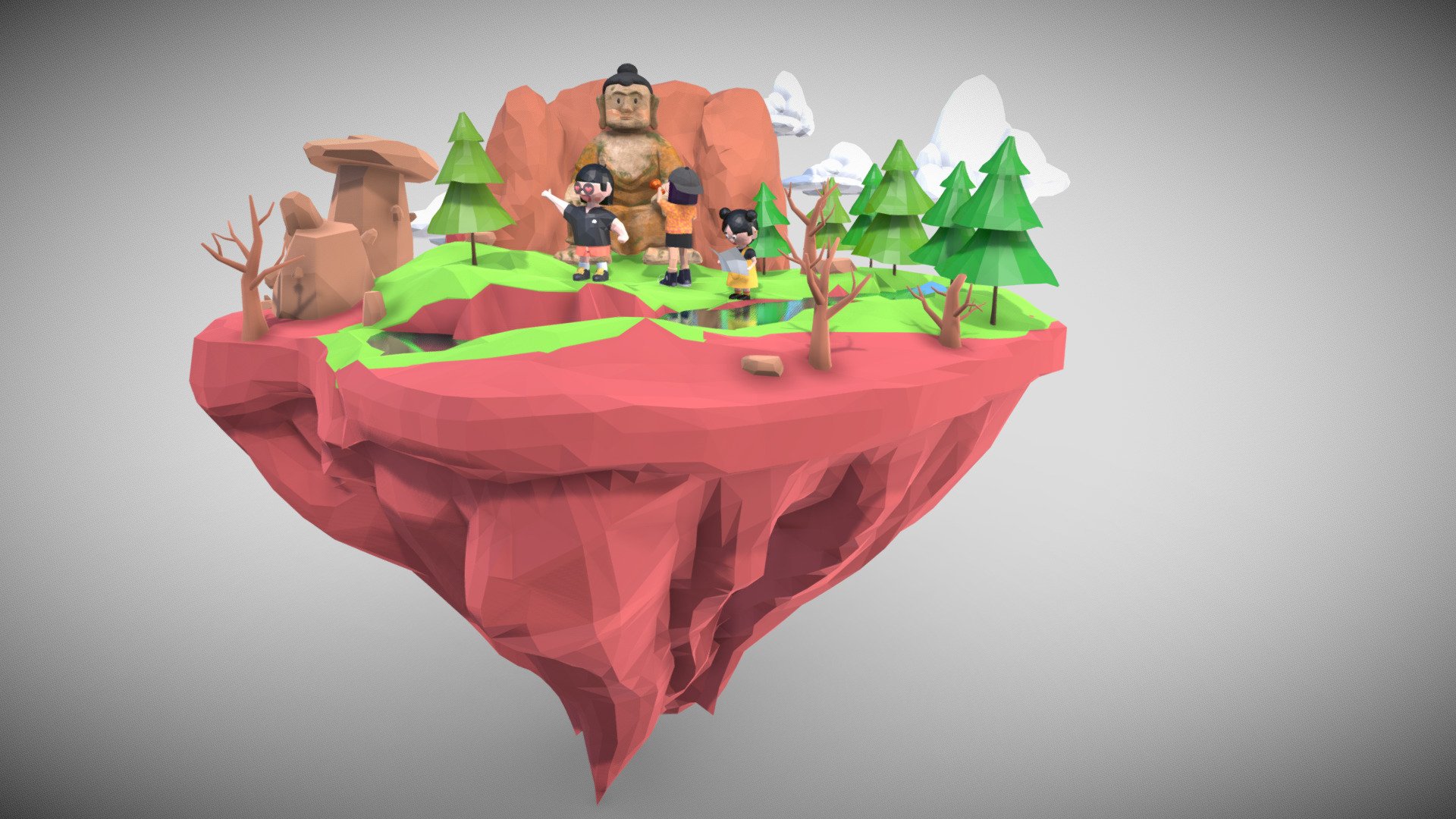 一物一匠 One caraft one man Cartoon sence - 3D model by HUNNU Culture ...