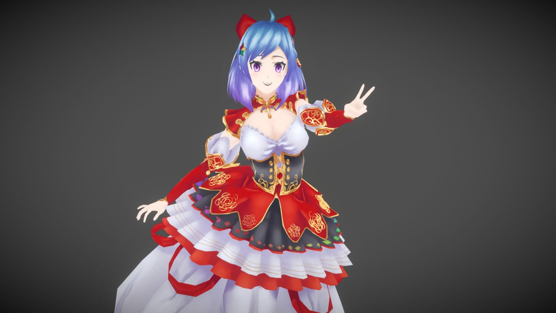 Anime Girl Harune Princess - 3D model by Allan Mitsuse (@allanmit ...