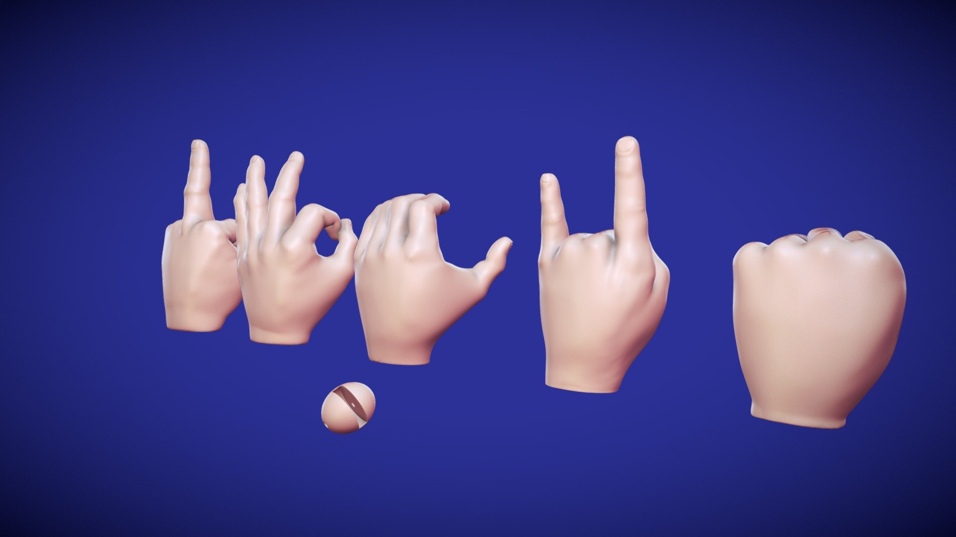 magnet jointed doll-bjd five sign Hand - 3D model by Print3dburton ...