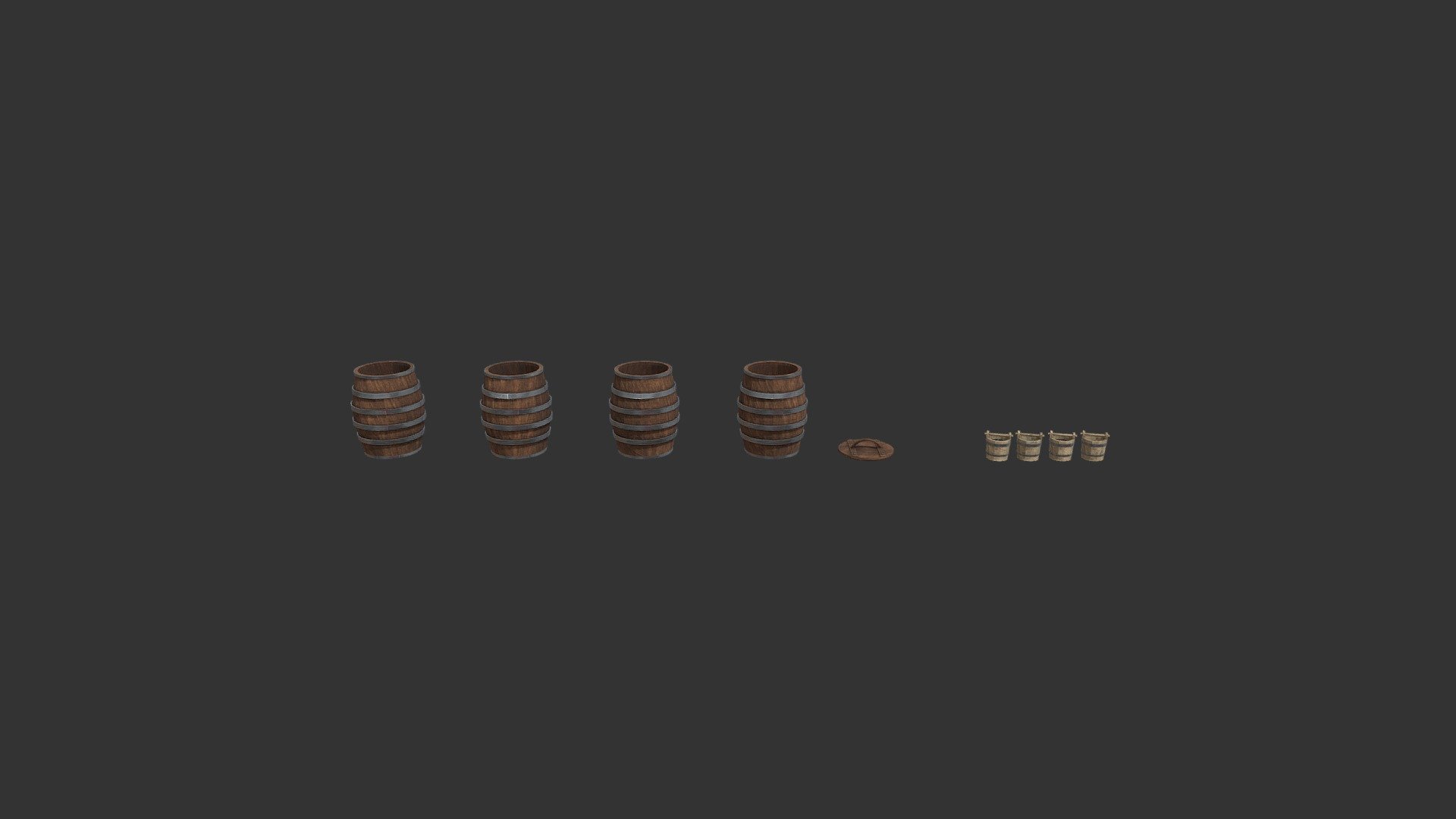 Barrels And Buckets - Download Free 3D model by suerozcelik [841f648 ...