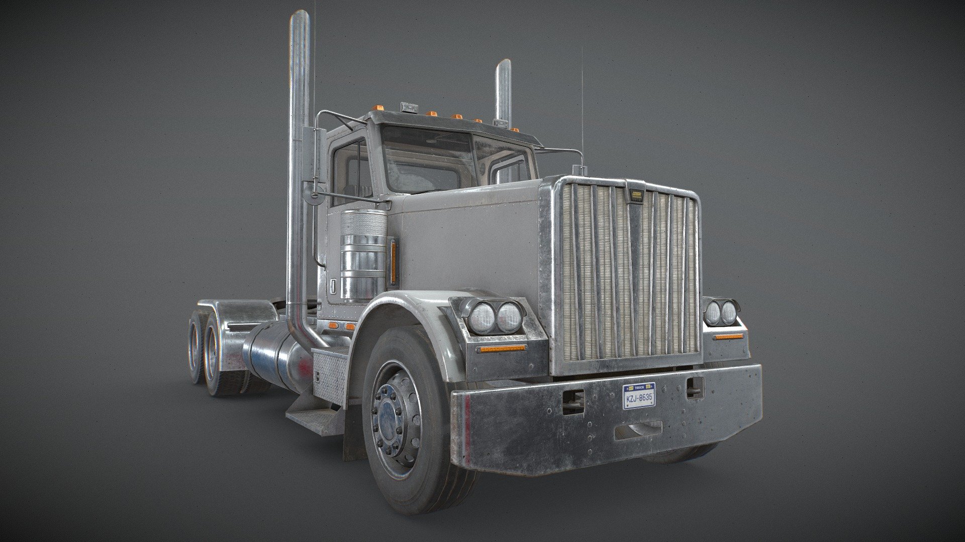 Semi Truck Day Cab - Low Poly - Buy Royalty Free 3D model by MSWoodvine ...