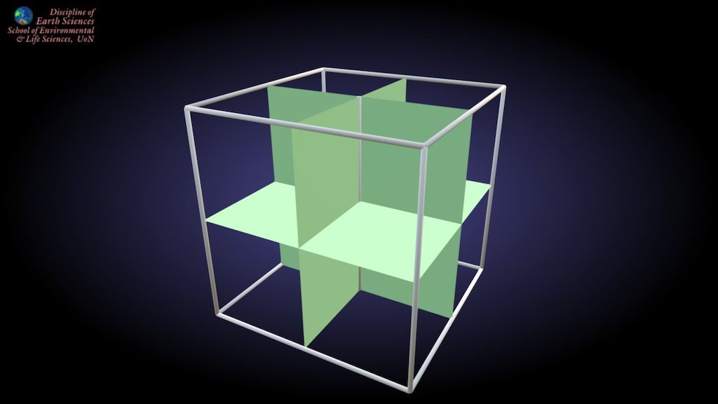 Cube with three orthogonal mirror planes - 3D model by Earth Sciences, University of Newcastle ...