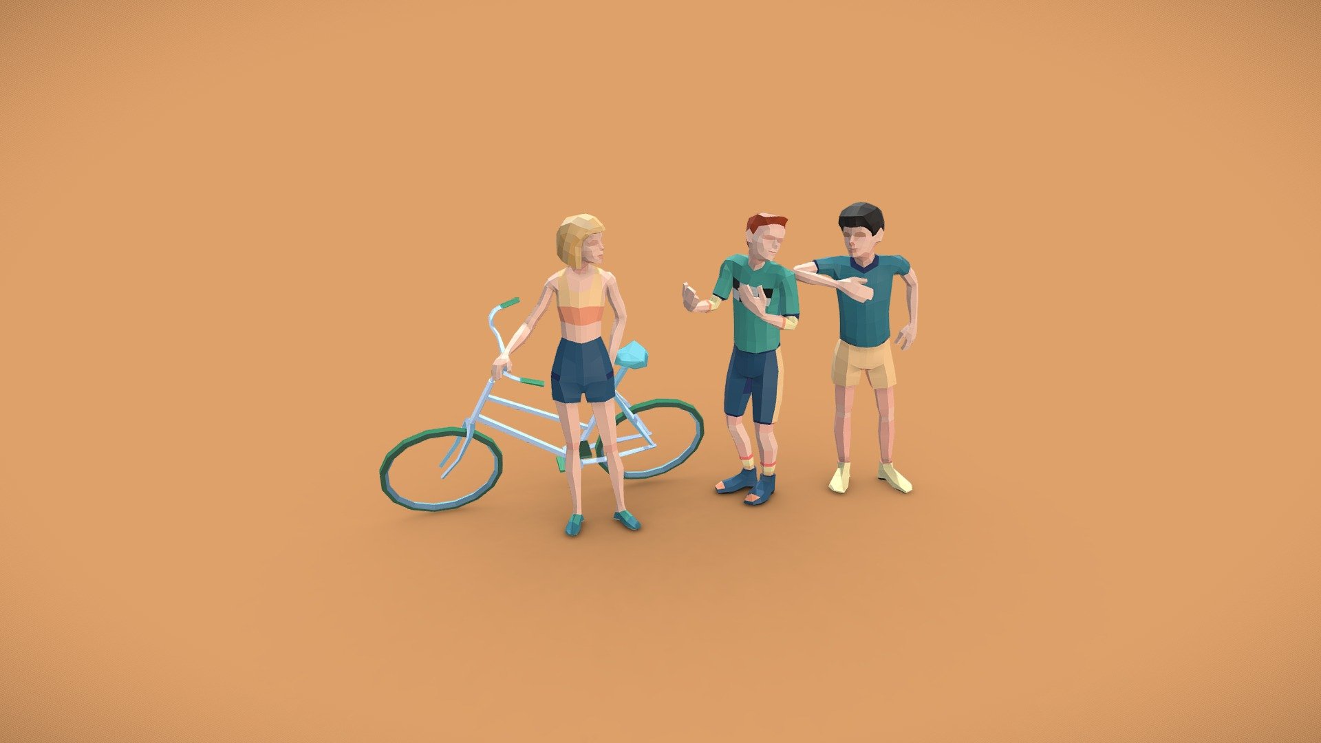 Static Set Low-Poly 3D Characters "Tell Her" - Download Free 3D model ...