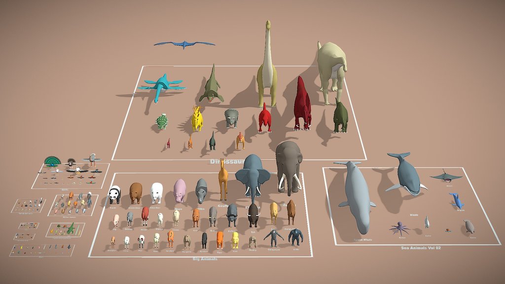 Animals - A 3D model collection by PolyOne Studio (@polyone) - Sketchfab