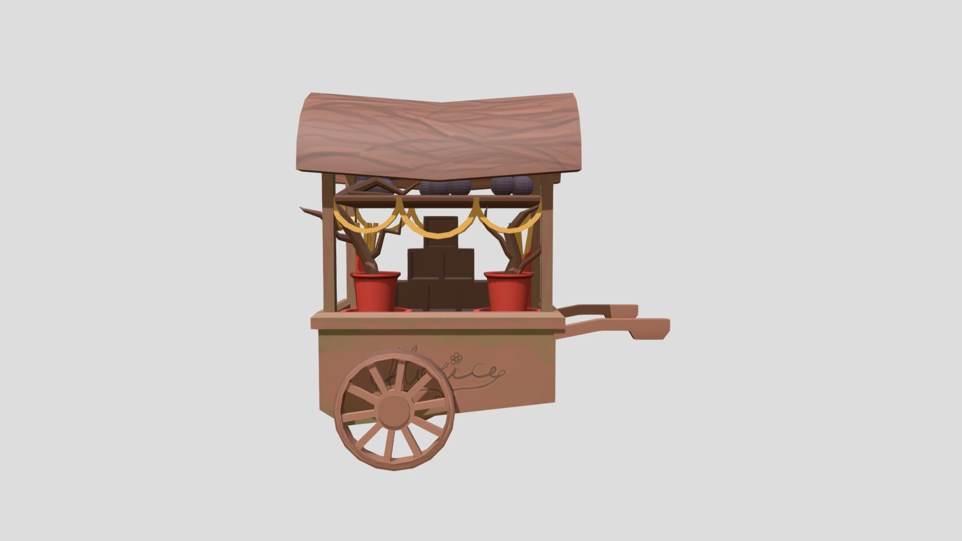 flower cart - 3D model by jenniferociana [843a554] - Sketchfab