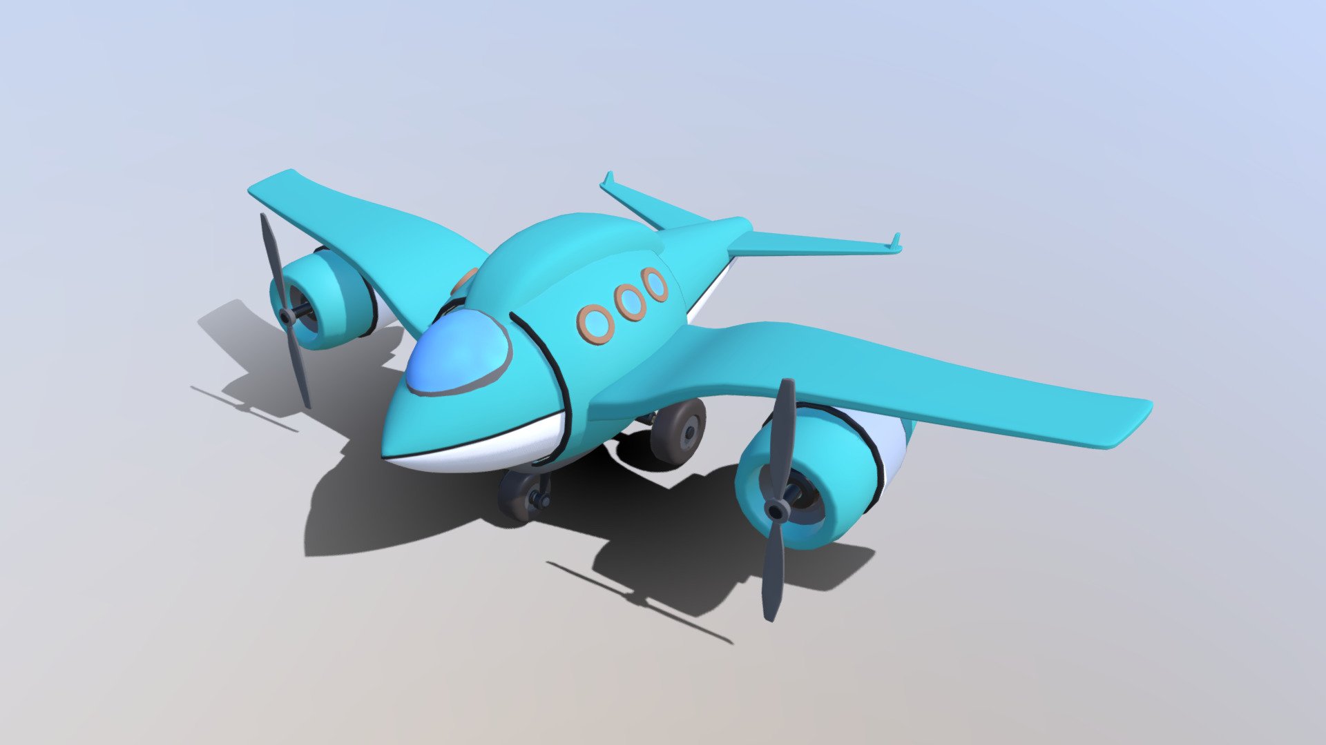 "Fat Seagull" Stylized Cartoony plane - 3D model by Art-Teeves [843cd42 ...