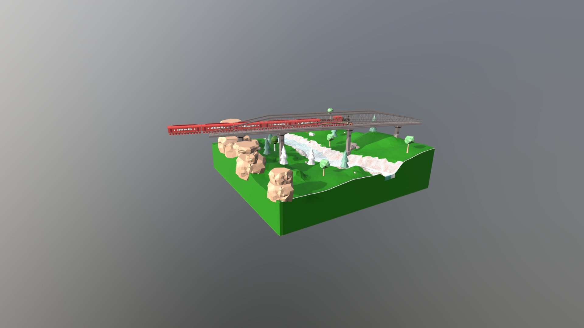 train exterior scene - 3D model by JoeCordall [8441b42] - Sketchfab