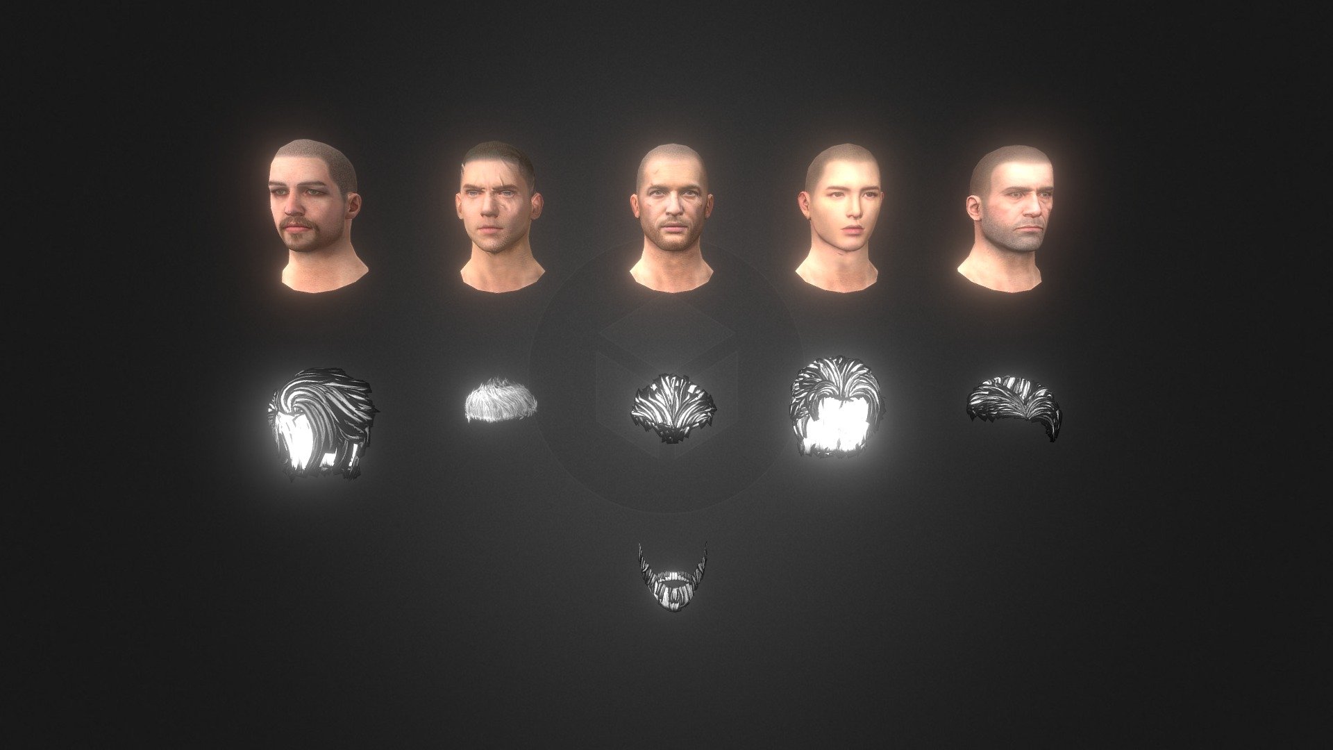 Hair and Beard Pubg Mobile 3D Model - Download Free 3D model by BilloXD ...
