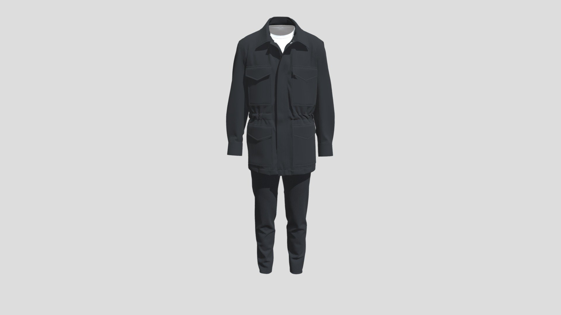 Patch Pocket Parka Oufit - Buy Royalty Free 3D model by najdmie ...