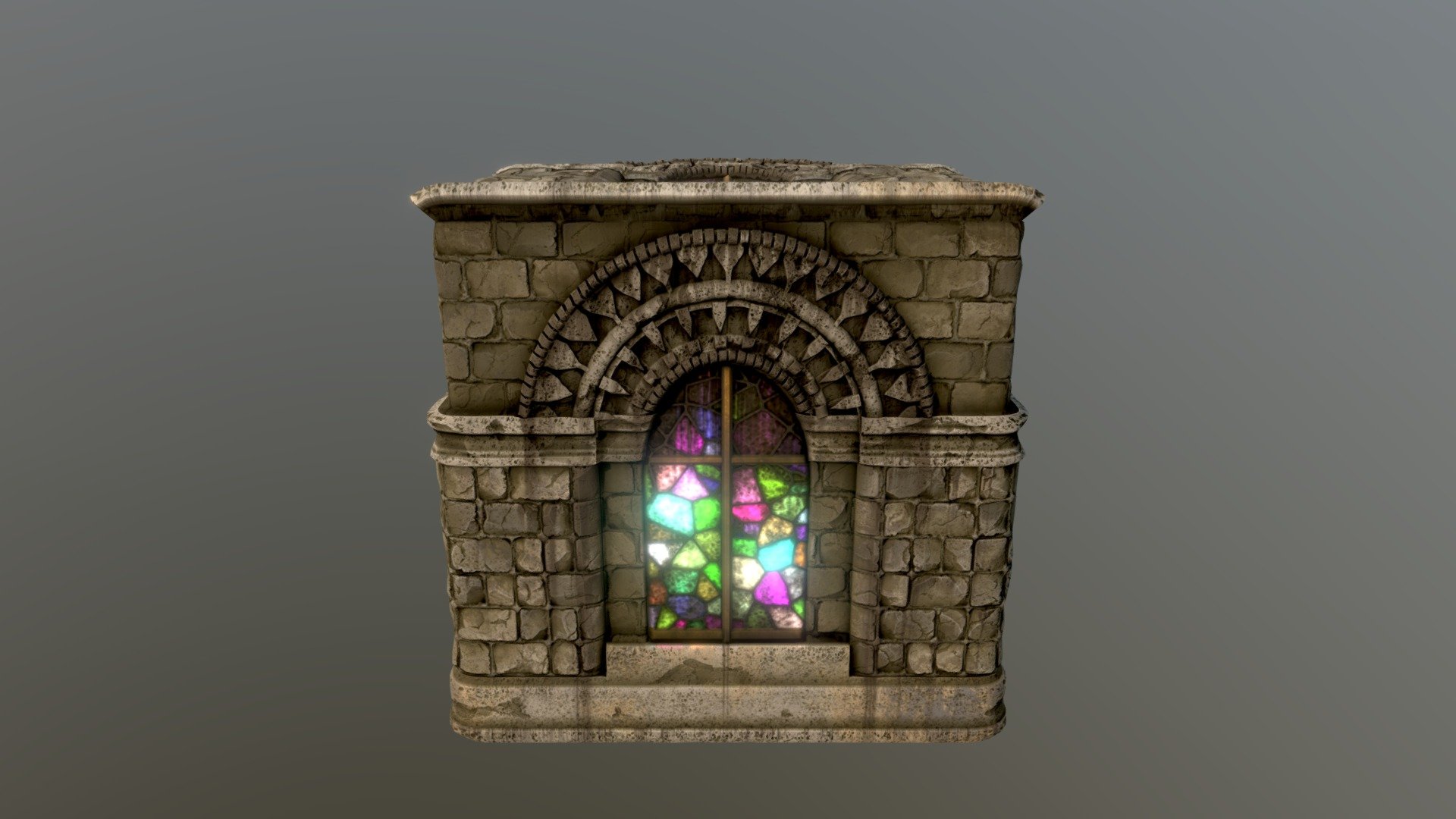 Stone arch building facade - 3D model by Wes McDermott (@wesmcdermott ...