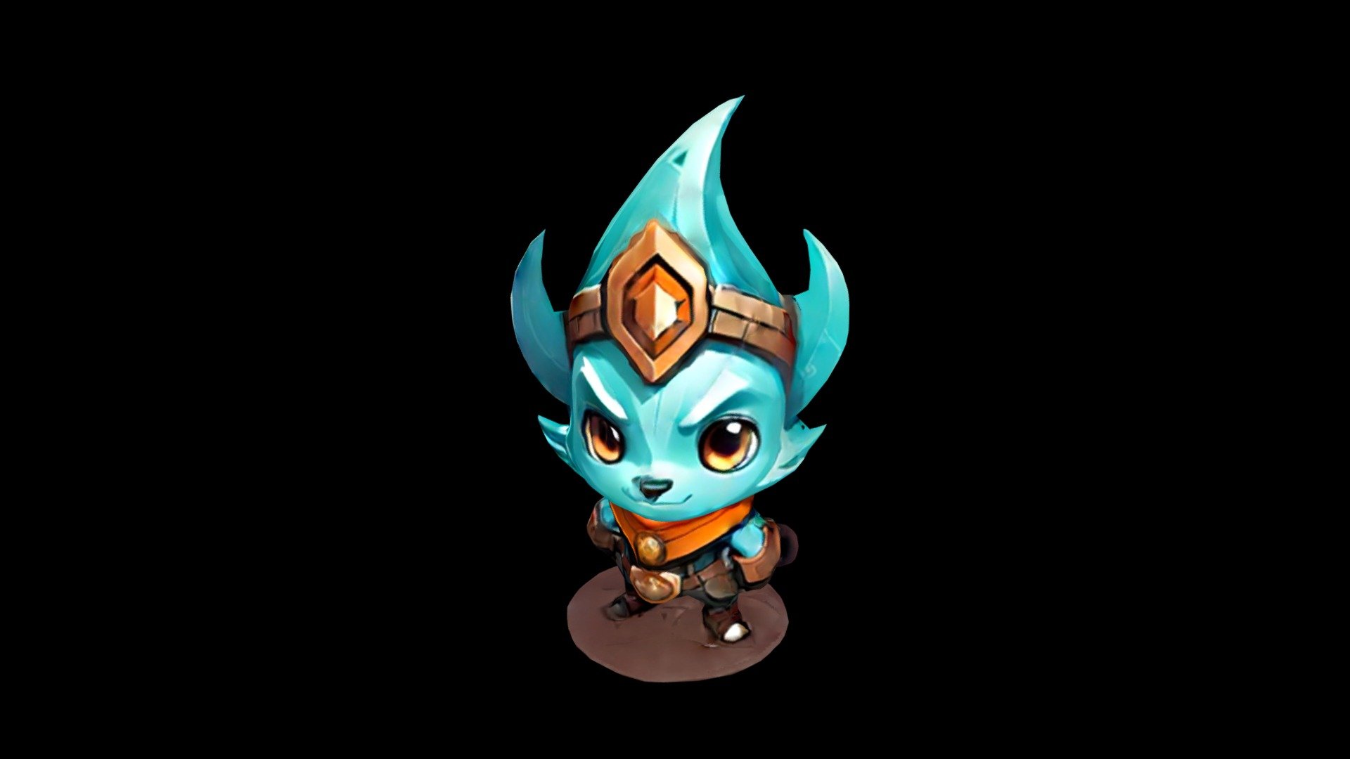 A cute character with blue skin, orange eyes and - Download Free 3D ...