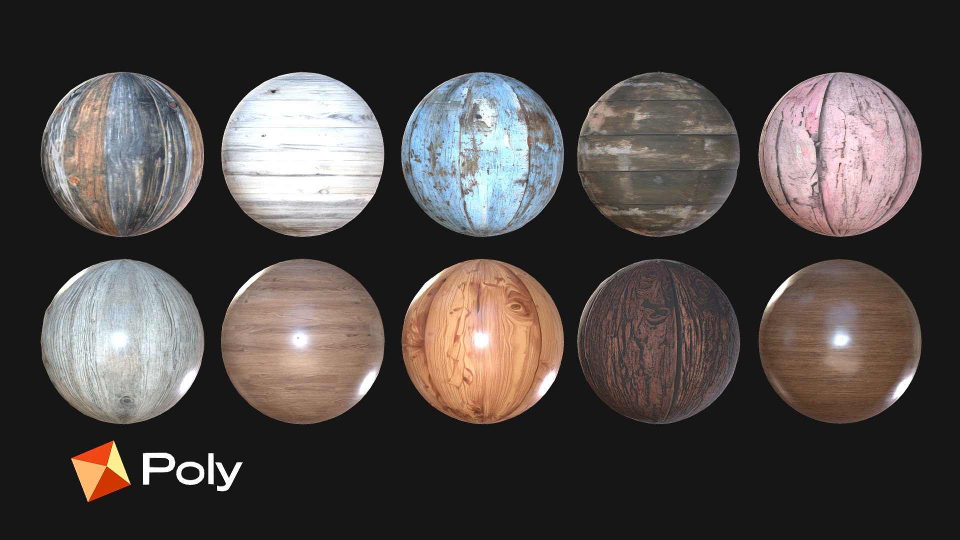 10 Realistic Wood Material Pack - PBR Textures - 3D model by withpoly [845ab7e] - Sketchfab