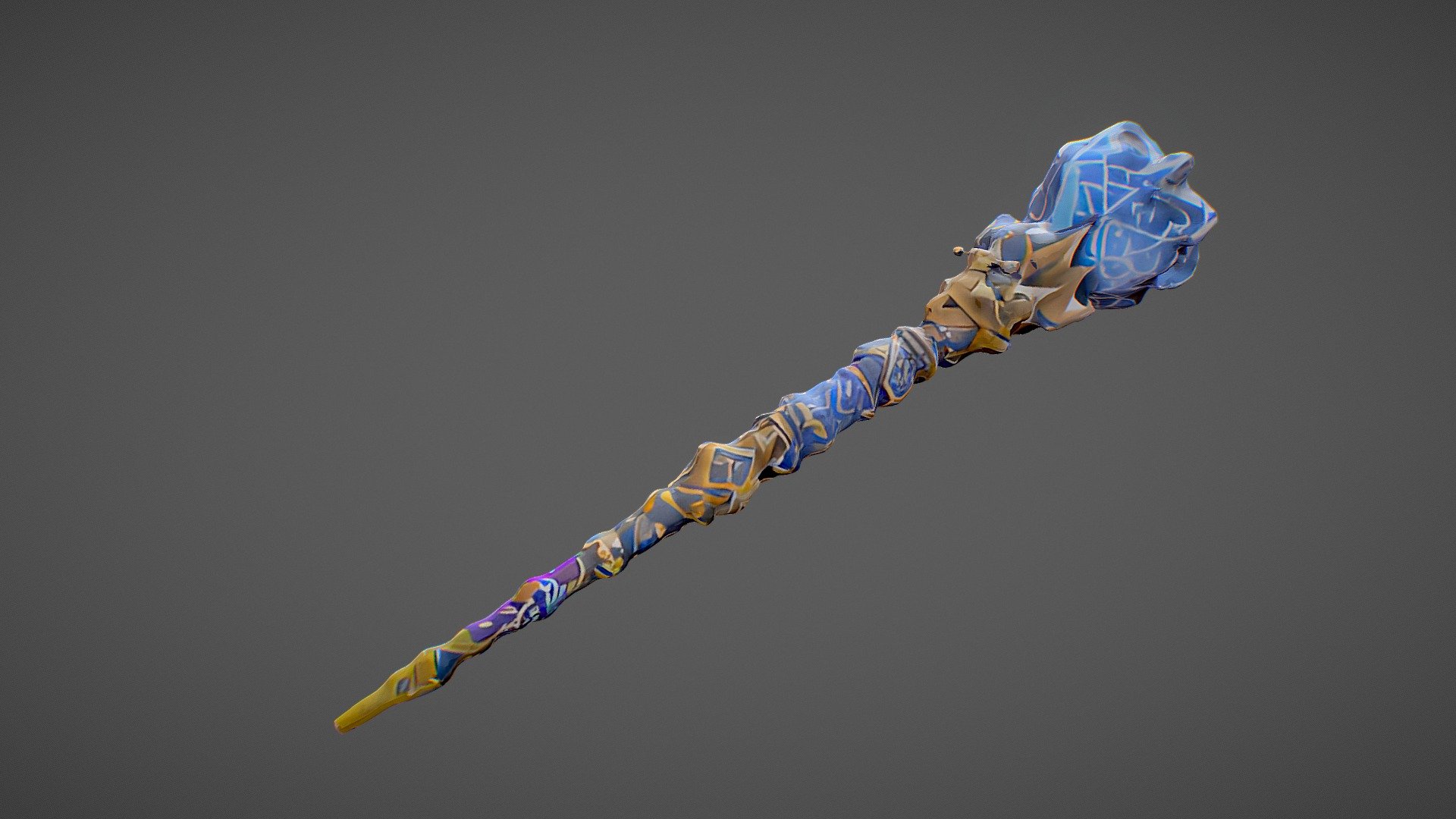 Mystical wand with runes - Download Free 3D model by Verticle [84657c9 ...