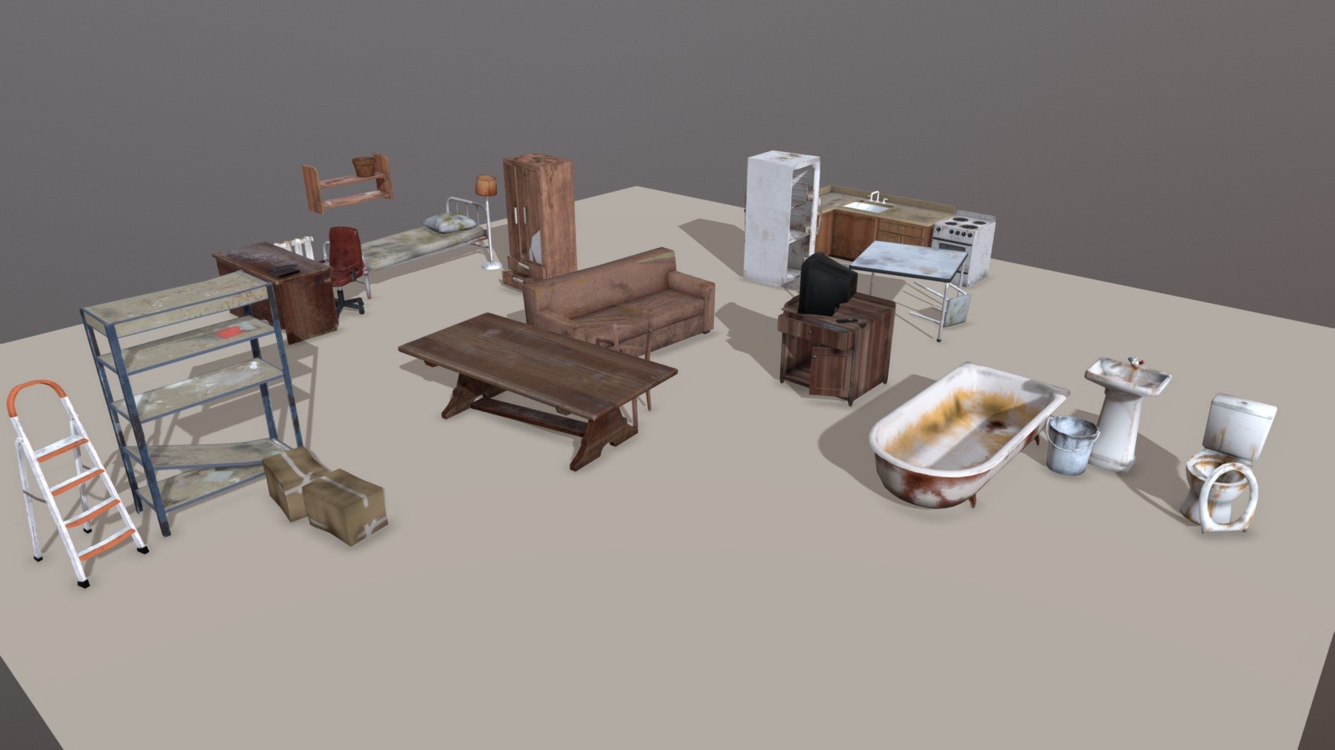 Post-Apocalyptic Interior Pack - 3D model by V0odo0 [8472947] - Sketchfab
