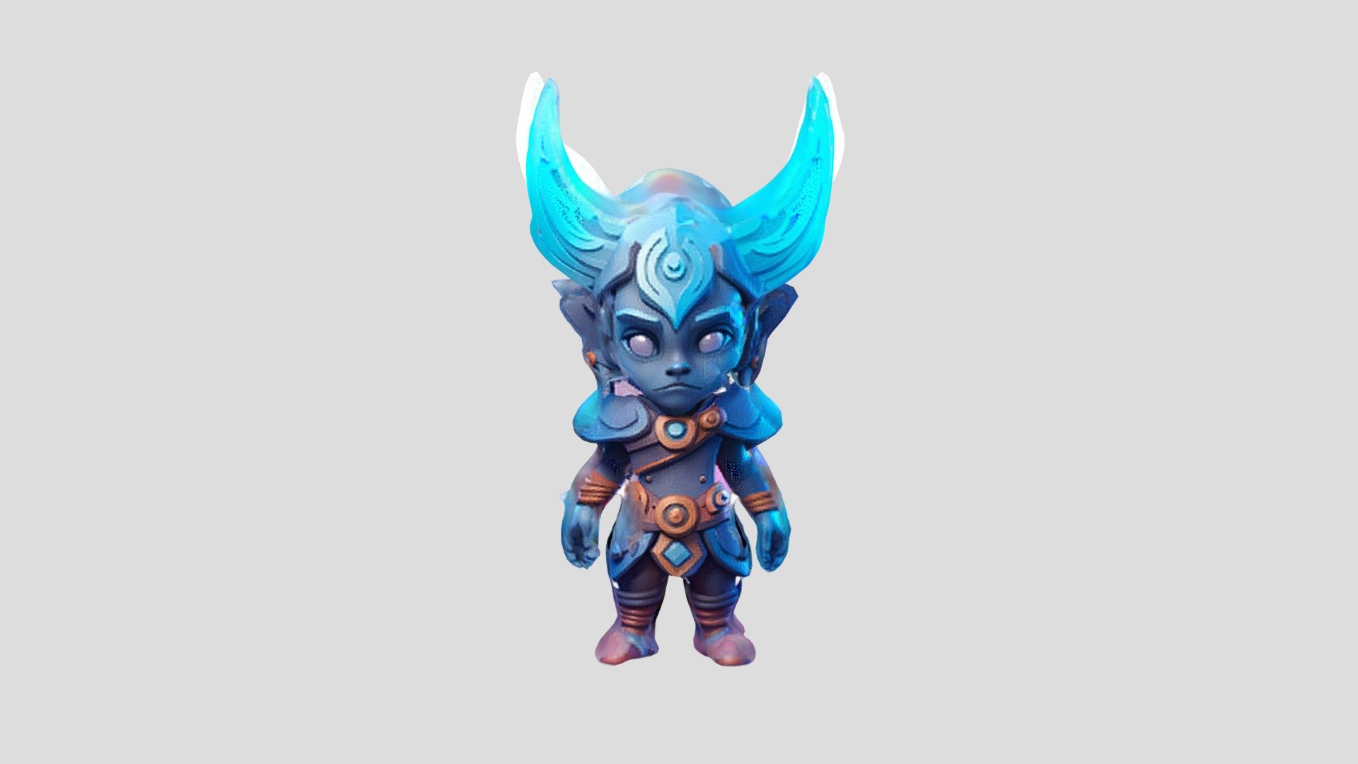 Blue Cartoon Character A cartoon character wi - Download Free 3D model ...