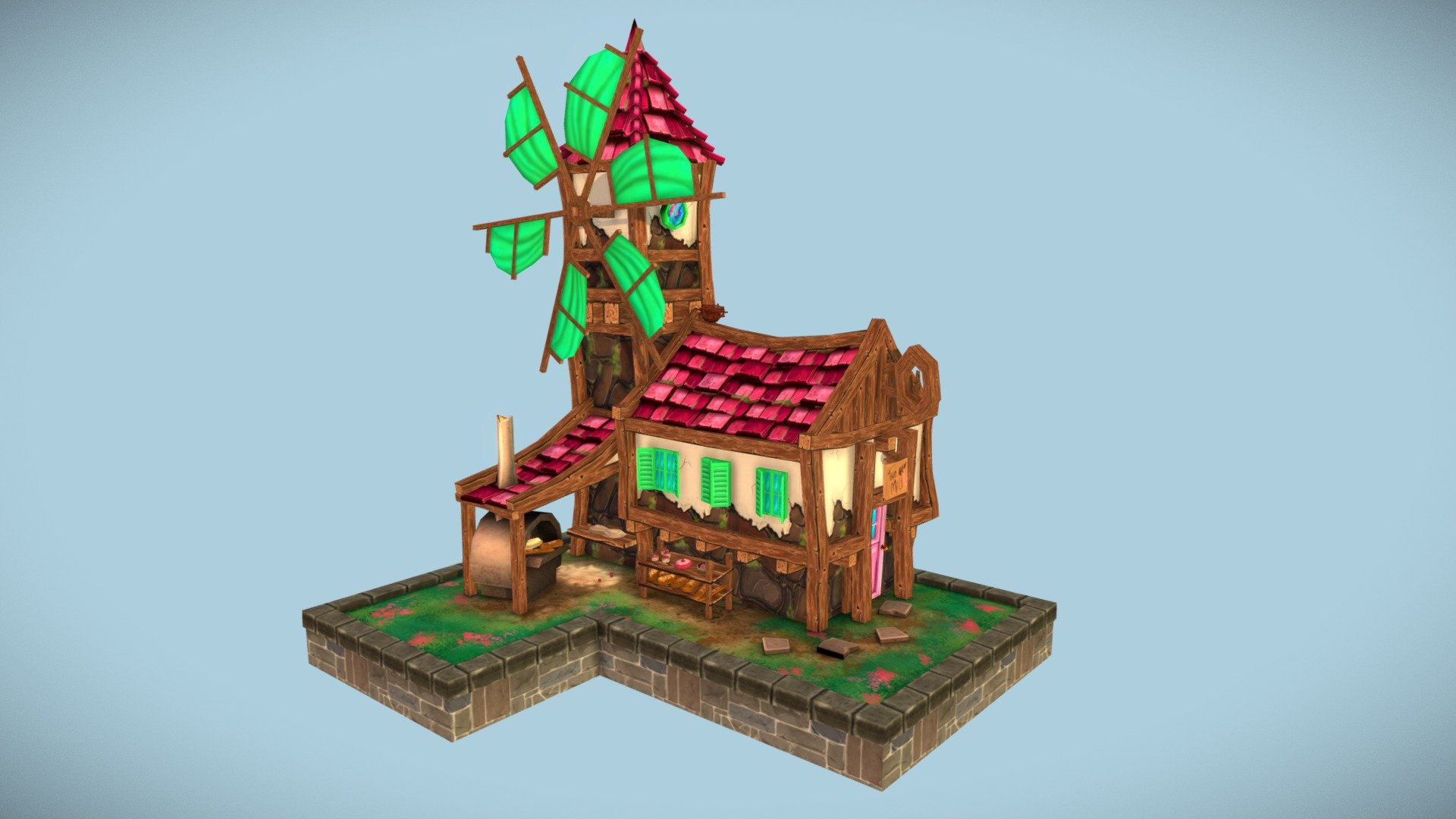 Stylised Bakery - Village House - 3D model by Amber Symonds ...