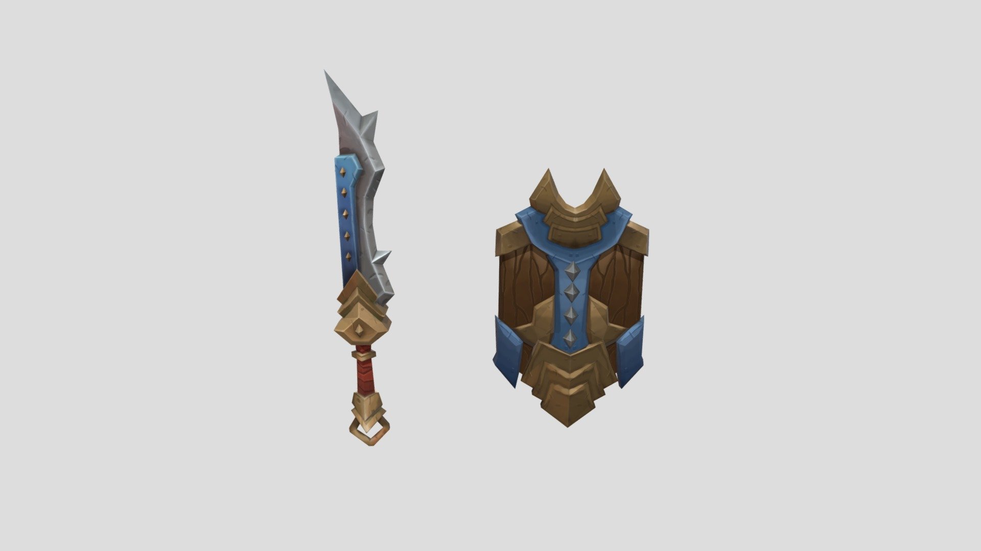 Sword and Shield - 3D model by VerdisRaluca [847f4b7] - Sketchfab