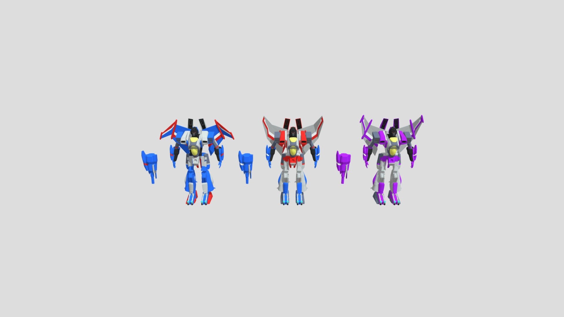 Elite Trine Starscream, Thundercracker, Skywarp - 3D model by ...