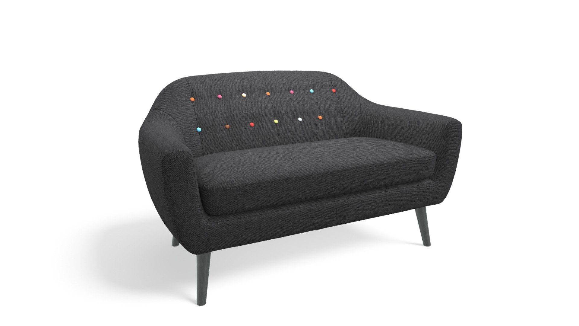 Ritchie 2 Seater Sofa, Anthracite with Rainbow - Download Free 3D model ...
