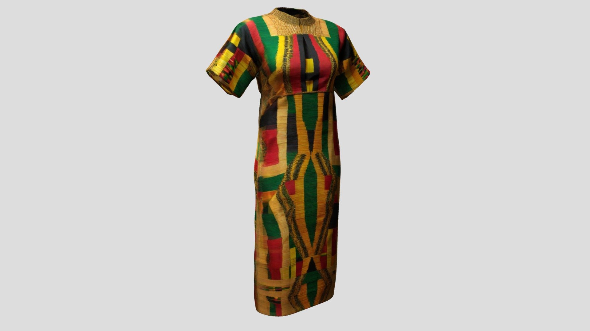 Ghanaian Wedding Kente Cloth Dress - Download Free 3D model by Brian Trepanier (@CMBC) [848a39a ...