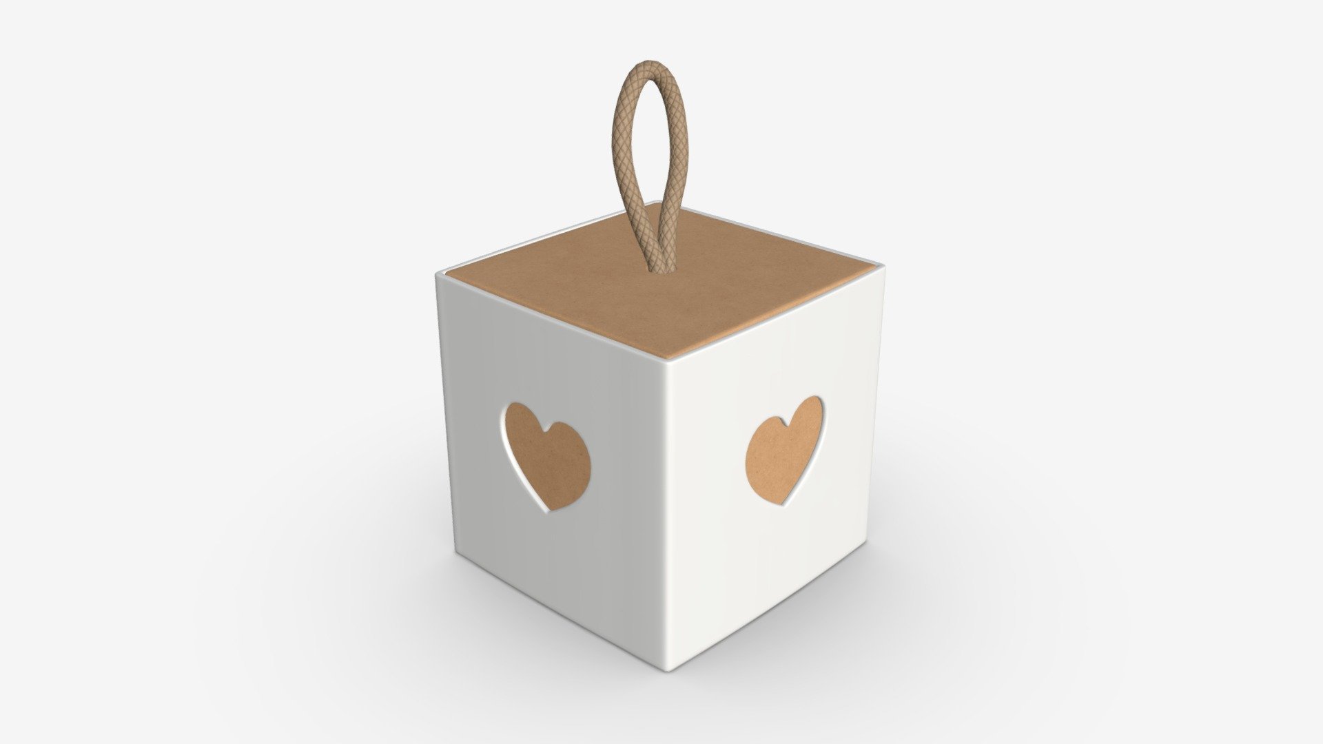 Cube paper gift packaging with lace - Buy Royalty Free 3D model by ...