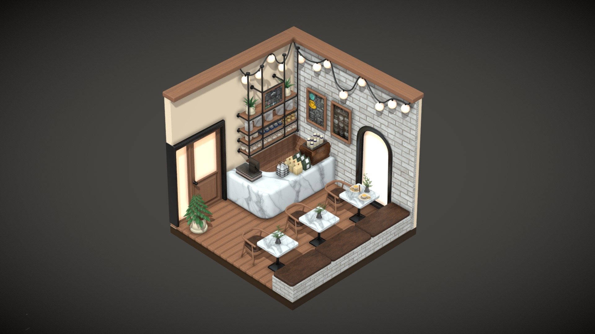 Blender - The Coffeeshop - 3D model by Fiona_Bai [848fe82] - Sketchfab