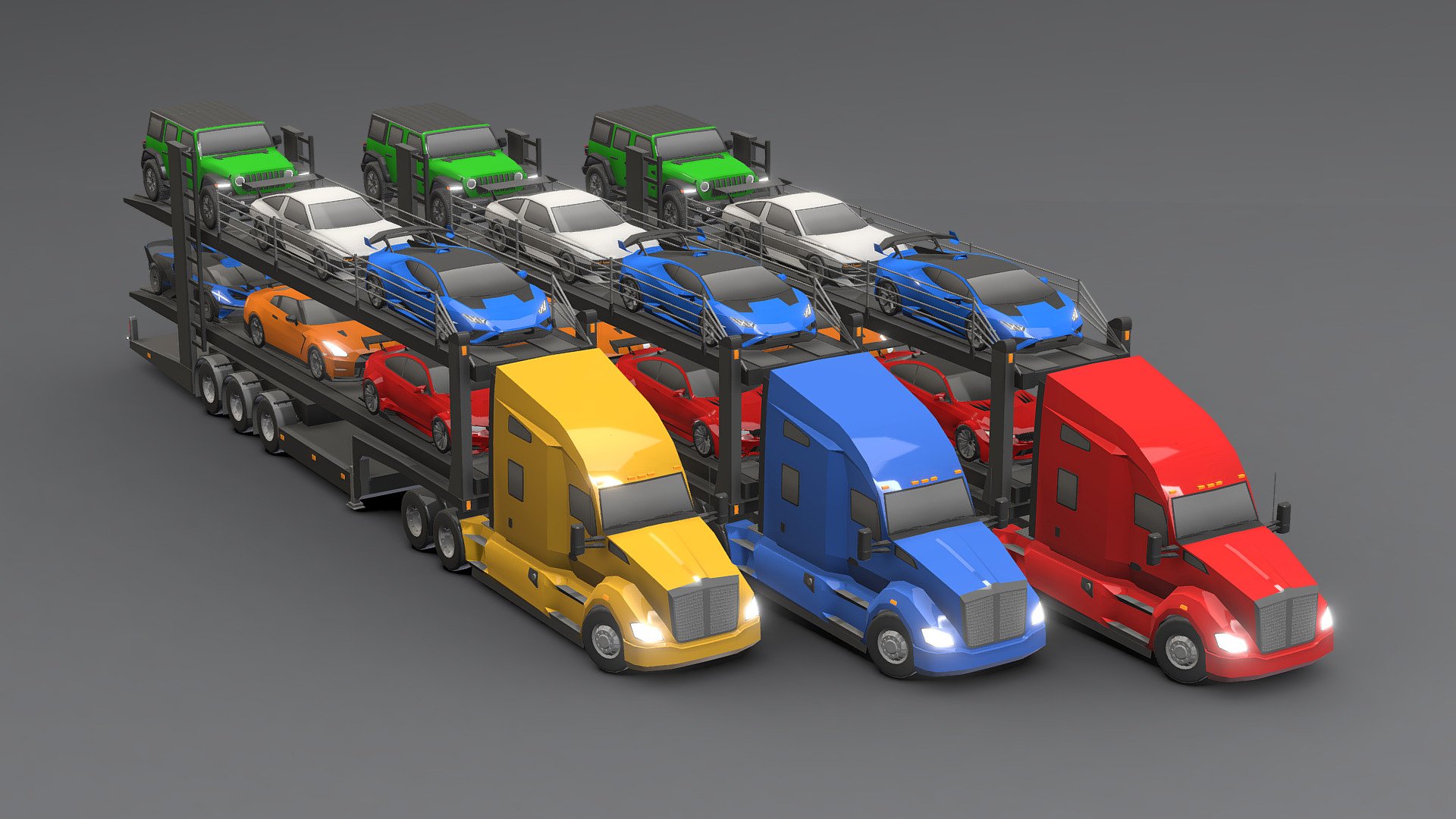 Truck Peterbilt Low-poly - 3D model by Sidra (@Sidramax) [8491455 ...